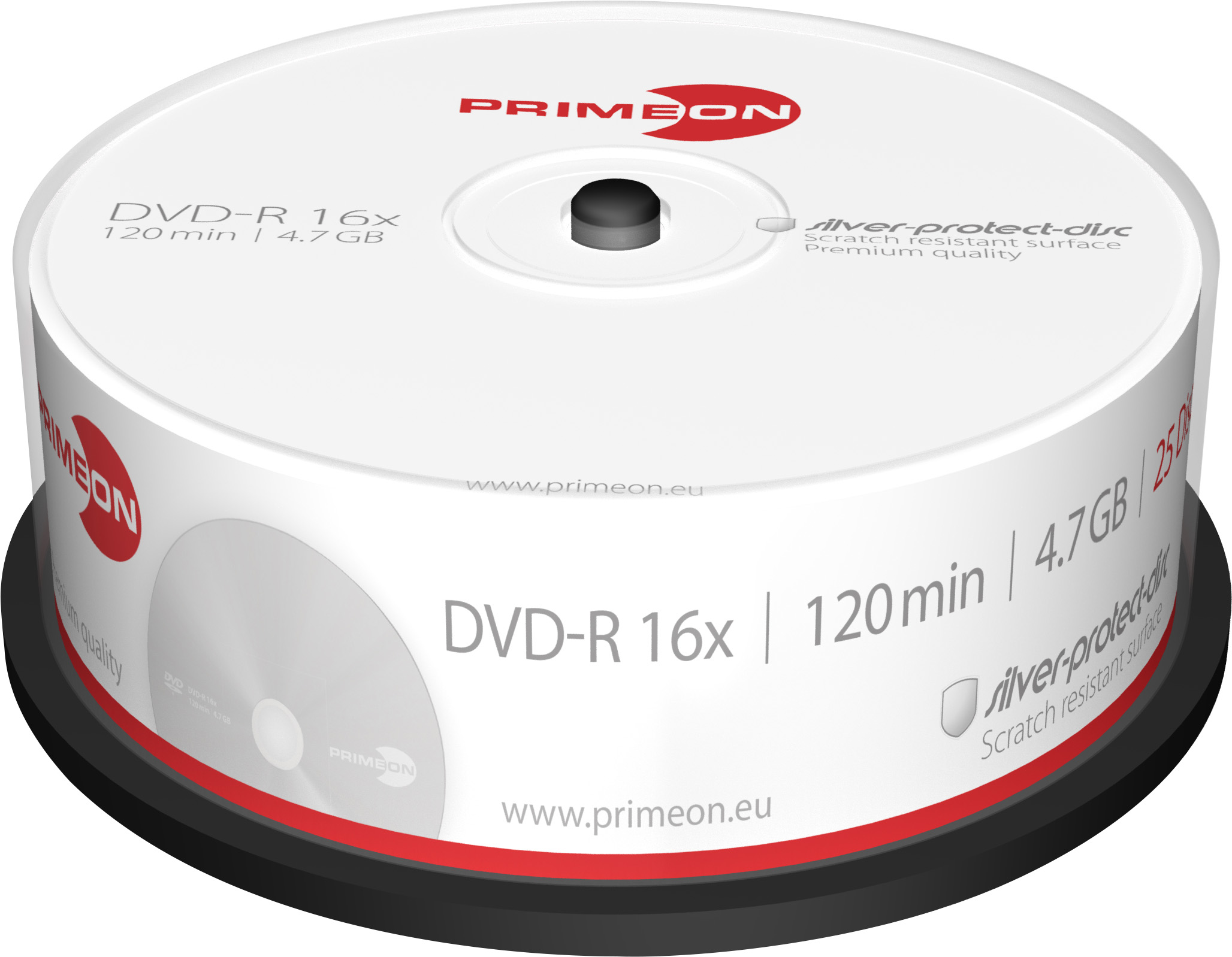 25 Primeon DVD-R 4,7Gb/120Min/16x silver-protect-disc Spindel | Speichermedien, Konsolen Zubehör ...