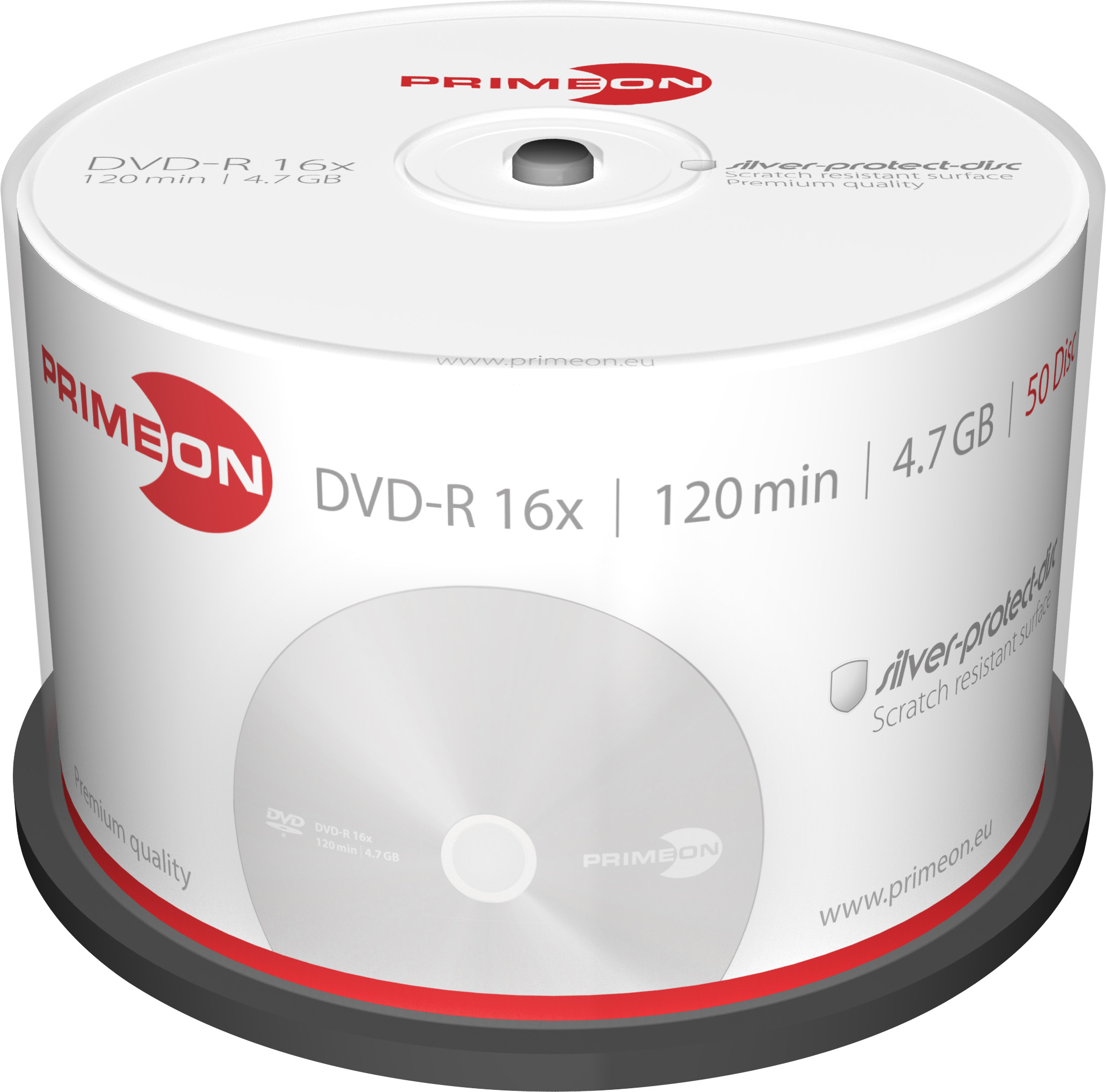 50 Primeon DVD-R 4,7Gb/120Min/16x silver-protect-disc Spindel | Speichermedien, Konsolen Zubehör ...