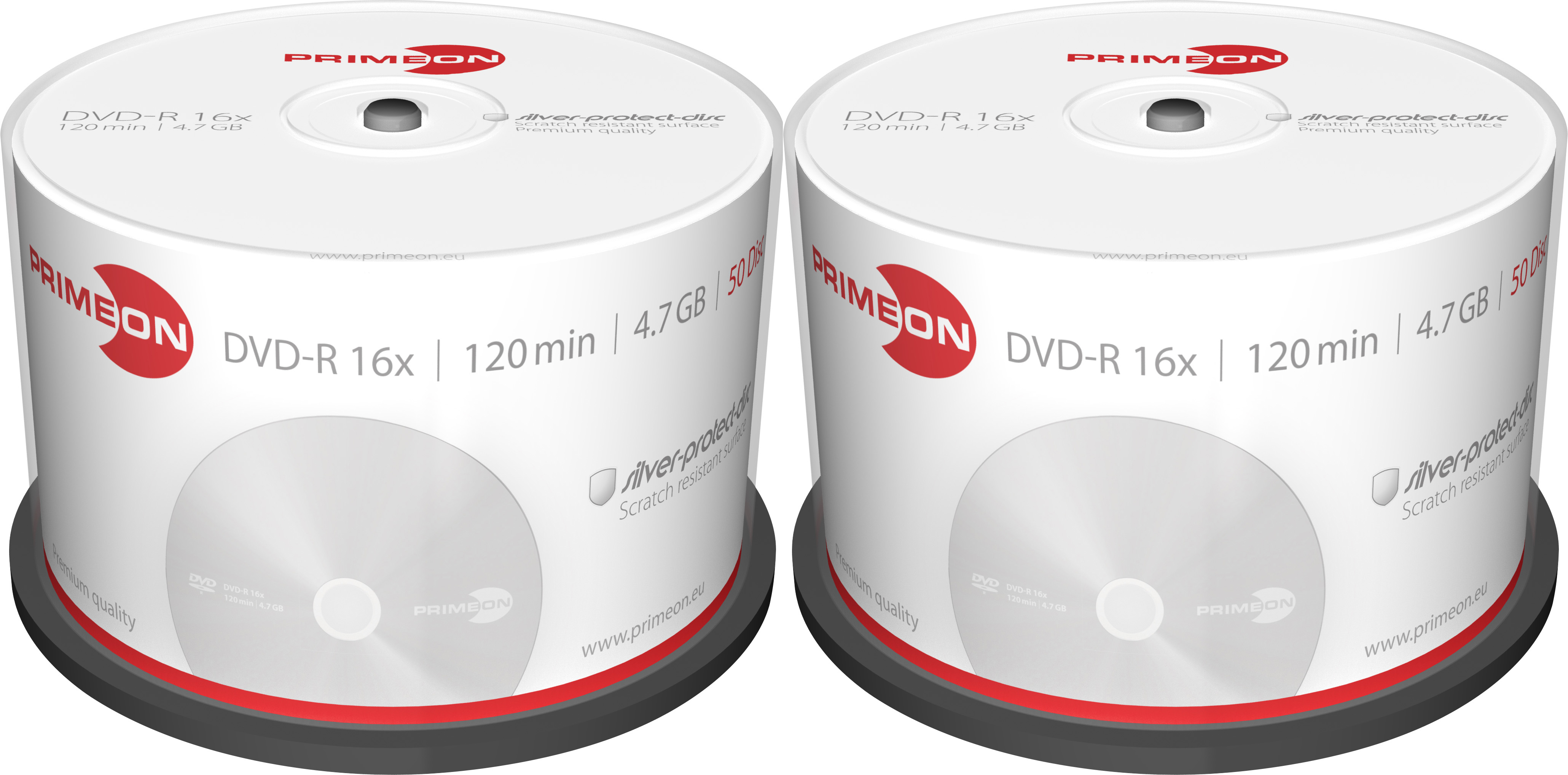 100 Primeon DVD-R 4,7Gb/120Min/16x silver-protect-disc Spindel | Speichermedien, Konsolen ...