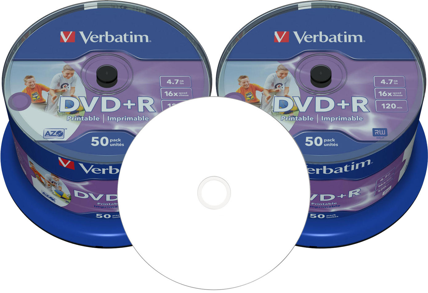100 Verbatim DVD+R 4,7Gb/120Min/16x Bedruckbar Spindel InkJet Printable | Speichermedien ...