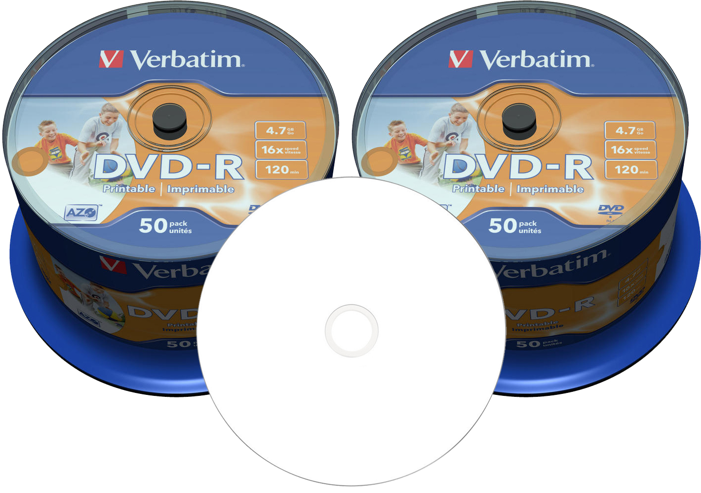 100 Verbatim DVD-R 4,7Gb/120Min/16x Bedruckbar Spindel InkJet Printable No-ID | Speichermedien ...