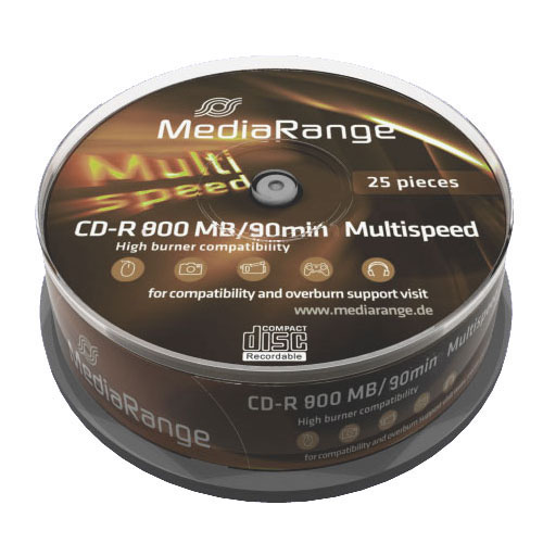 25 MediaRange CD-R 800MB/90Min/48x Spindel | Speichermedien, Konsolen ...