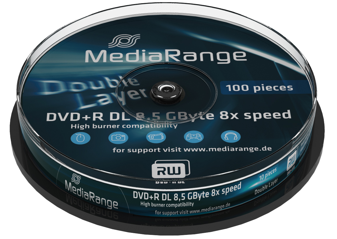 10 MediaRange DVD+R DL 8,5Gb 240Min 8x Double Layer Spindel | Speichermedien, Konsolen Zubehör ...